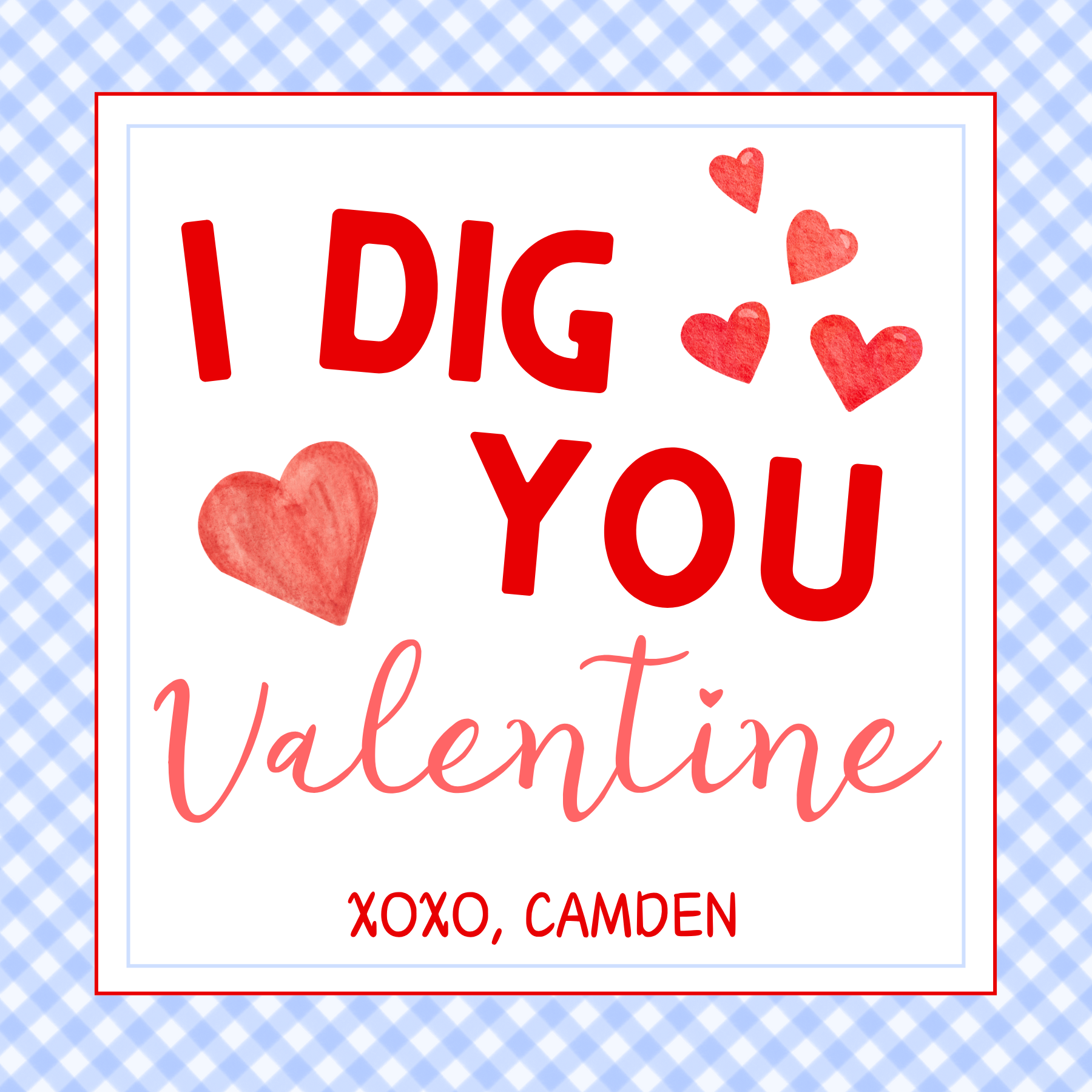 I Dig You Valentines Gift Tag – ShooFly Paper Co.